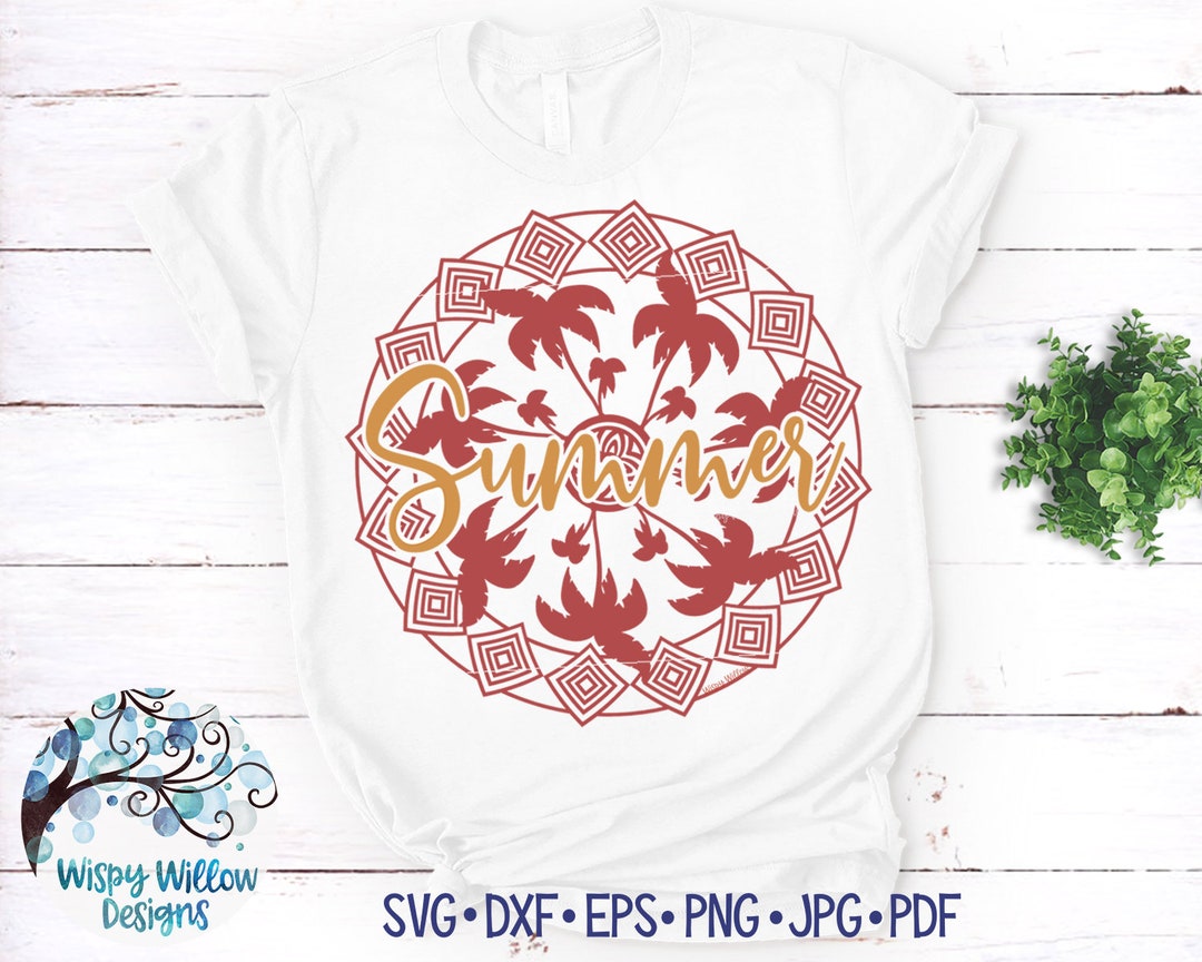 Summer Palm Tree Mandala SVG, Beach Mandala, Palm Tree SVG, Summer ...