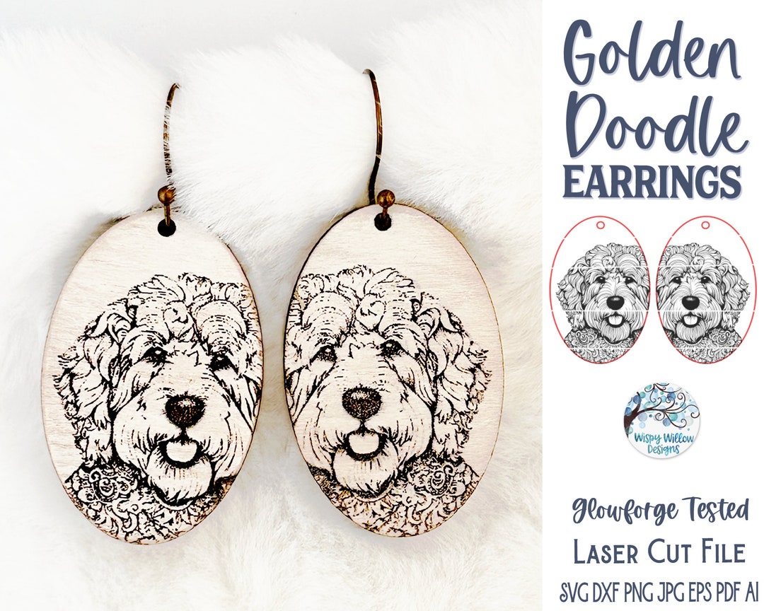 Goldendoodle Dog Earring SVG File for Glowforge or Laser Cutter ...