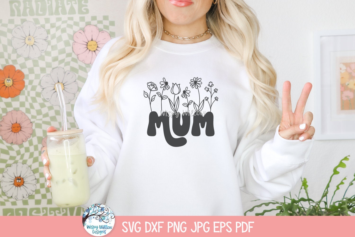 Mum SVG for Cricut, Mum With Flowers, Wildflower PNG for Mother's Day ...