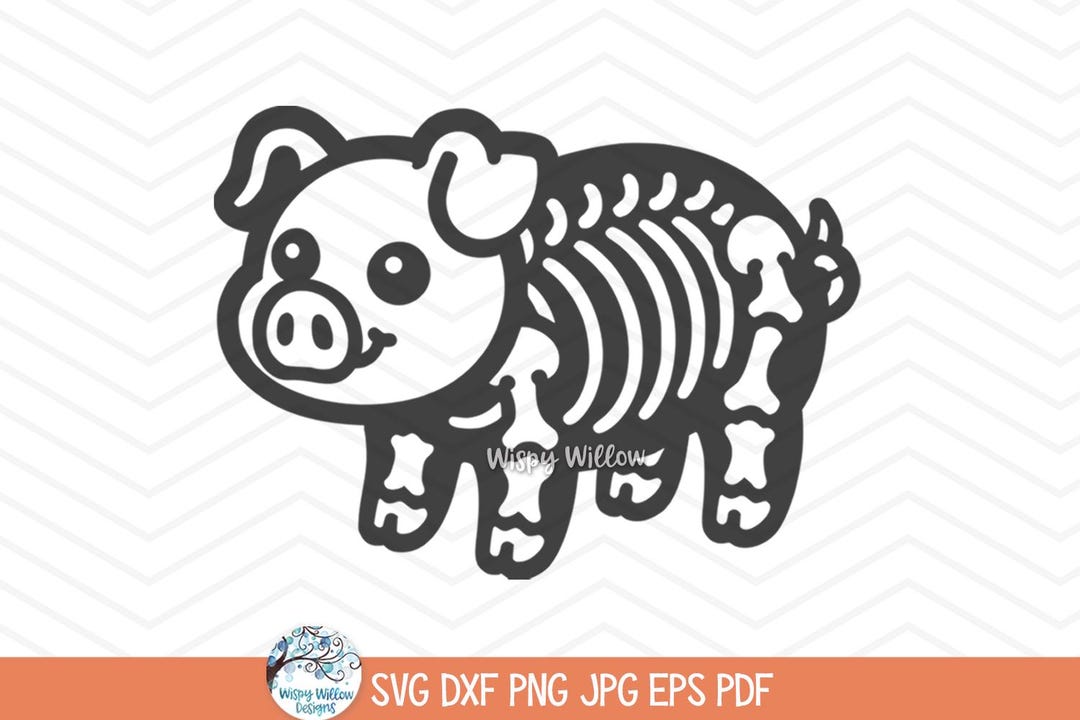 Pig Skeleton SVG for Cricut, Farm Animal Skeleton Bones Clipart JPG ...