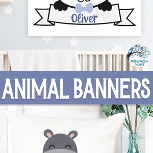 Cute Animal Banners SVG Bundle Baby Animals for Personalized - Etsy
