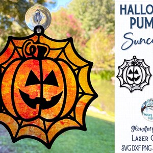 Halloween Pumpkin Suncatcher for Glowforge or Laser Cutter SVG ...