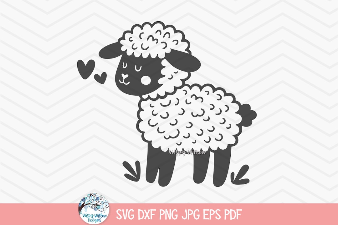 Lamb SVG for Cricut, Baby Sheep, Farm Animal Illustration Clipart PNG ...
