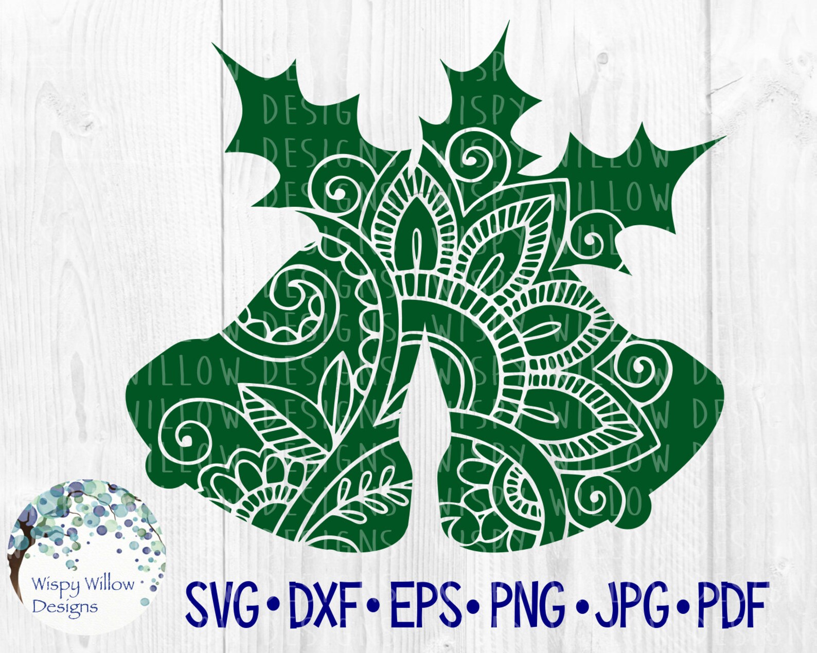 Floral Christmas Bells SVG DXF Png Eps Jpg Winter Bell - Etsy
