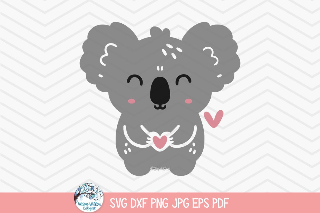 Koala SVG for Cricut, Baby Koala Bear With Heart, Valentine's Day, Kid ...