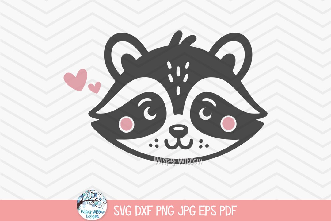 Raccoon SVG for Cricut, Baby Raccoon Face, Cute Woodland Forest Animal ...