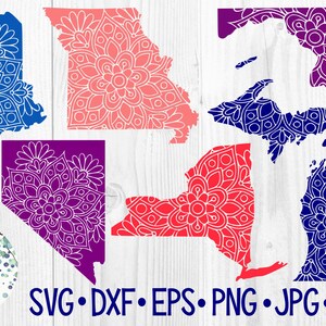 50 States Mandala SVG Bundle, USA Mandala for Cricut, 50 States SVG ...