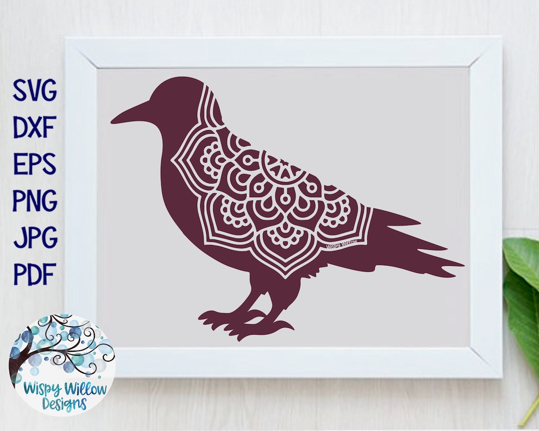 Bird Mandala SVG, Raven SVG for Cricut, Crow Bird With Mandala Svg ...