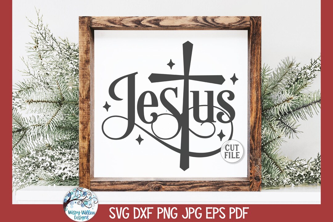 Jesus SVG for Cricut, Religious Christmas Ornament, Jesus With Cross ...