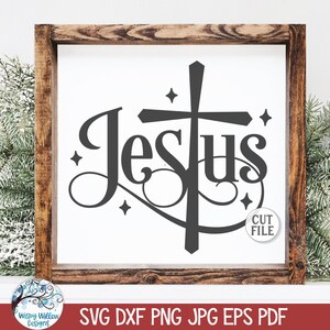 Jesus SVG for Cricut, Religious Christmas Ornament, Jesus With Cross ...