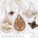 Bee Earring File for Laser Cutter, Summer Earring, Bumble Bee Dangle ...