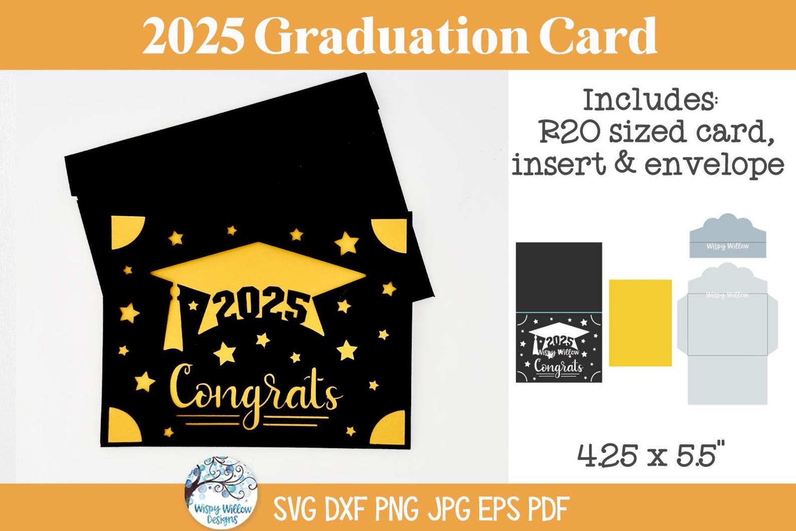 2025 Graduation Card SVG for Cricut, Papercut R20 Card and Envelope ...