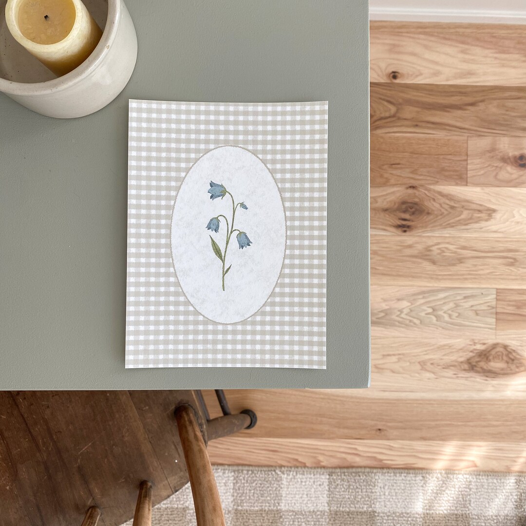 Gingham Bluebell Print - Etsy