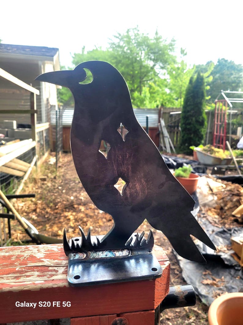 Metal Crow Fence Post Sitter - Etsy