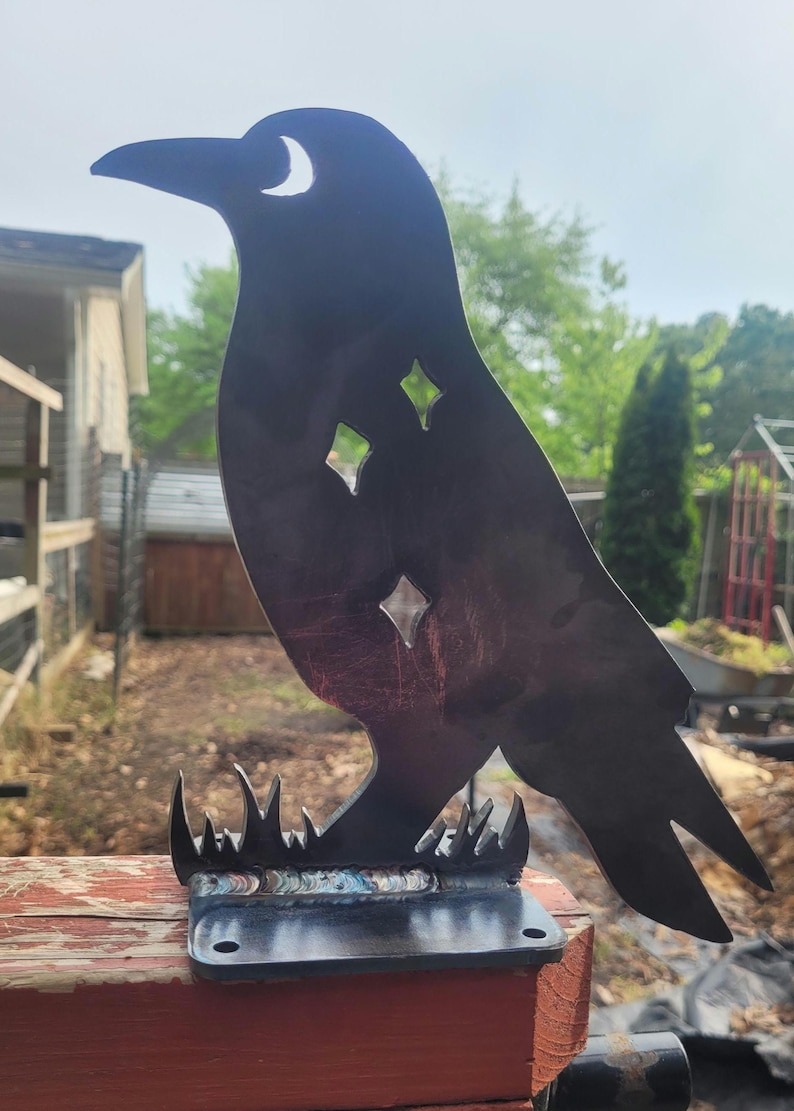 Metal Crow Fence Post Sitter - Etsy