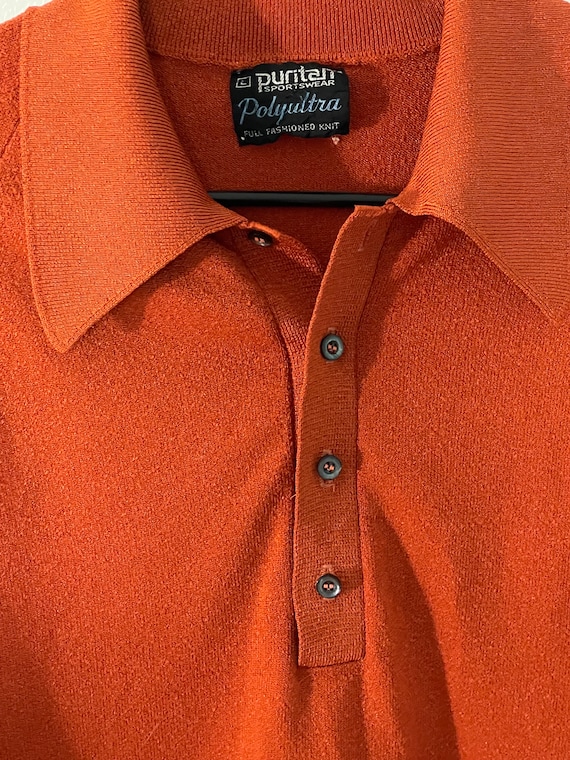 70s Polyultra Knit Rust Polo shirt - Gem