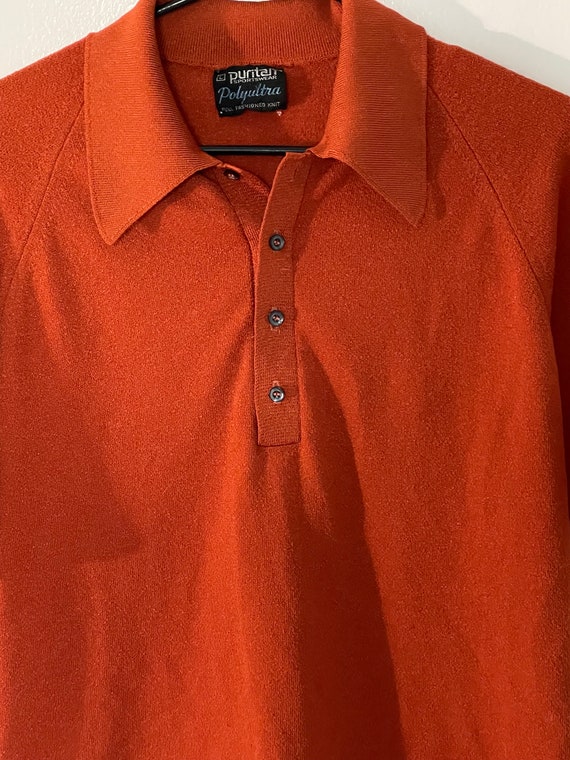 70s Polyultra Knit Rust Polo shirt - Gem