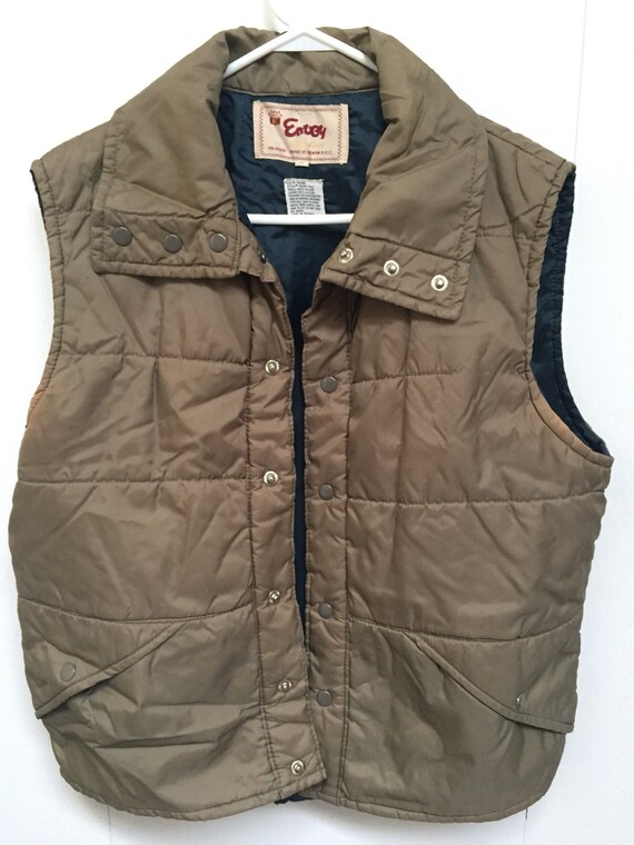 Totally '80s Tan Down Vest Envoy - Etsy