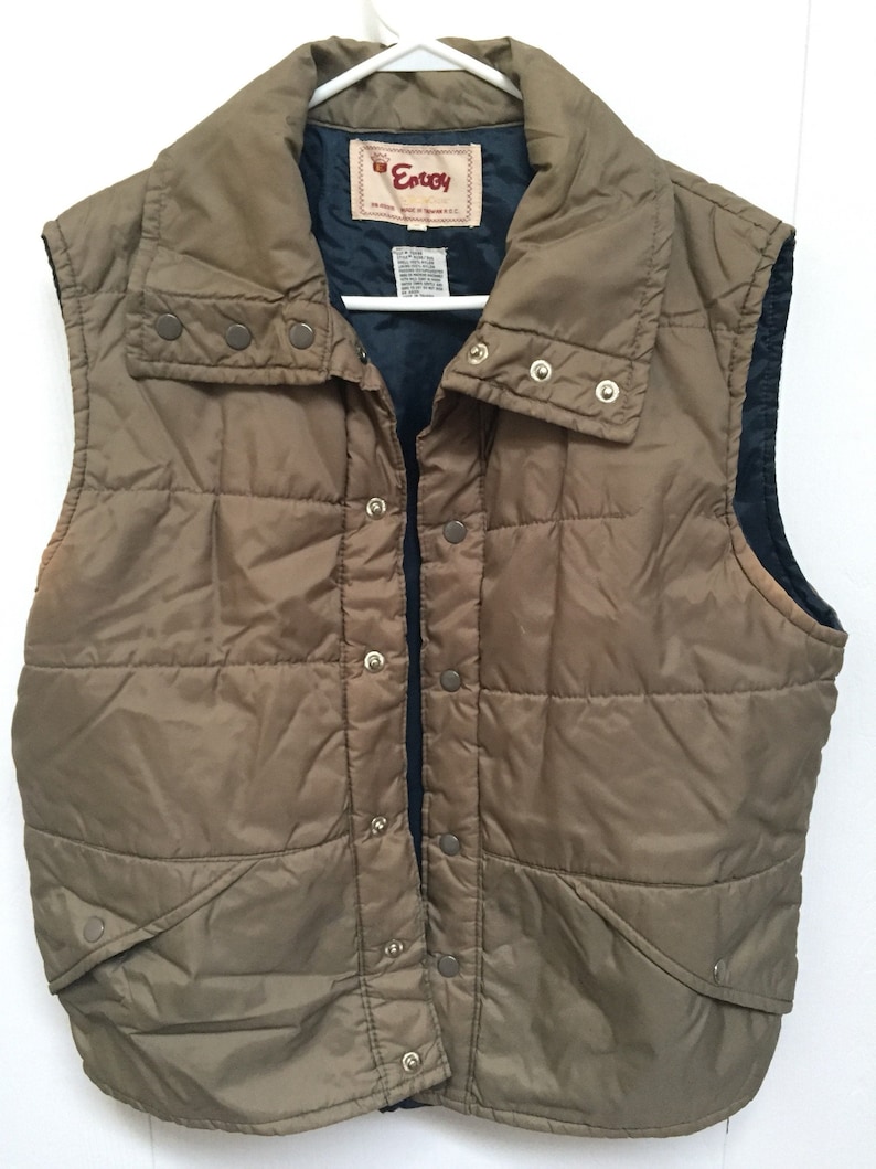 Totally '80s Tan Down Vest Envoy - Etsy