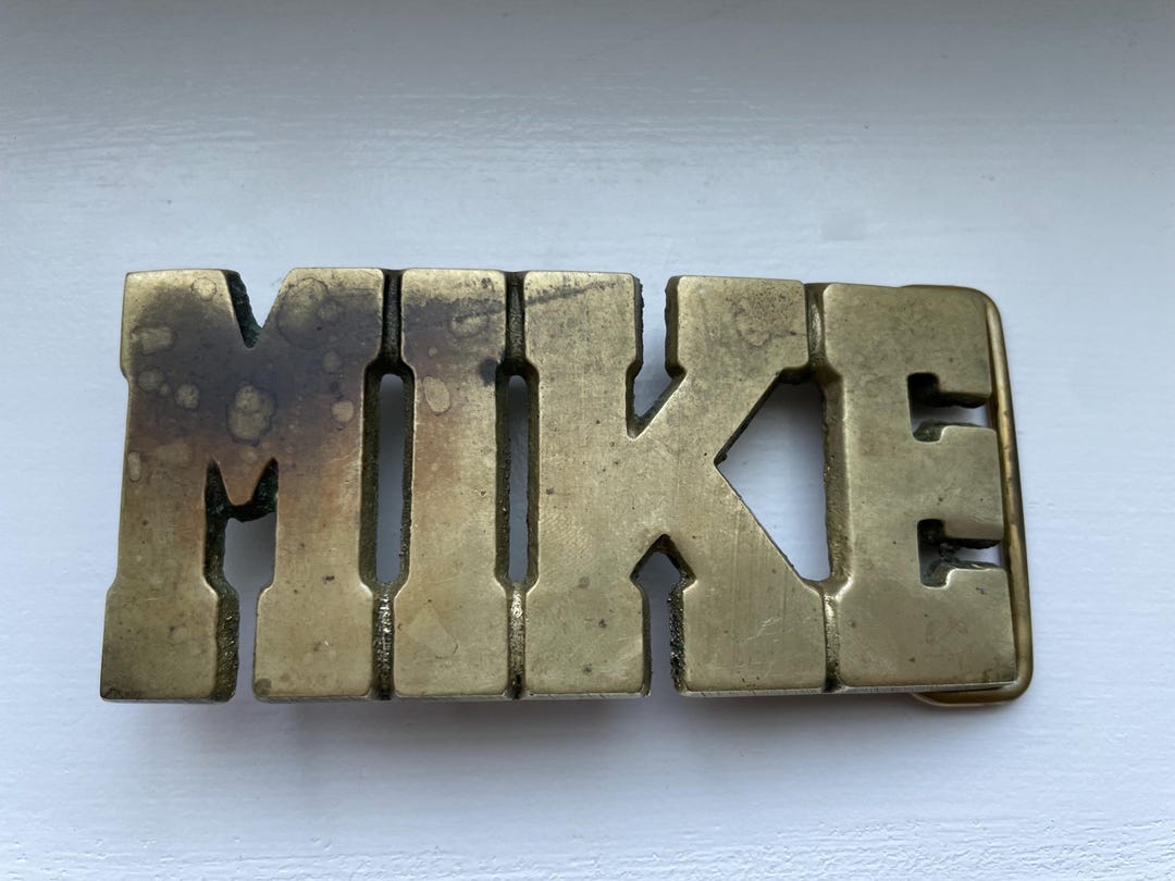 70s Vintage Solid Brass mike Belt Buckle With Name - Etsy