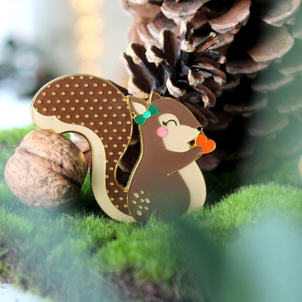 Squirrel Brooch - Etsy