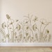 Hand-drawn Wildflowers With Butterflies Wall Decal: Line Art Floral ...
