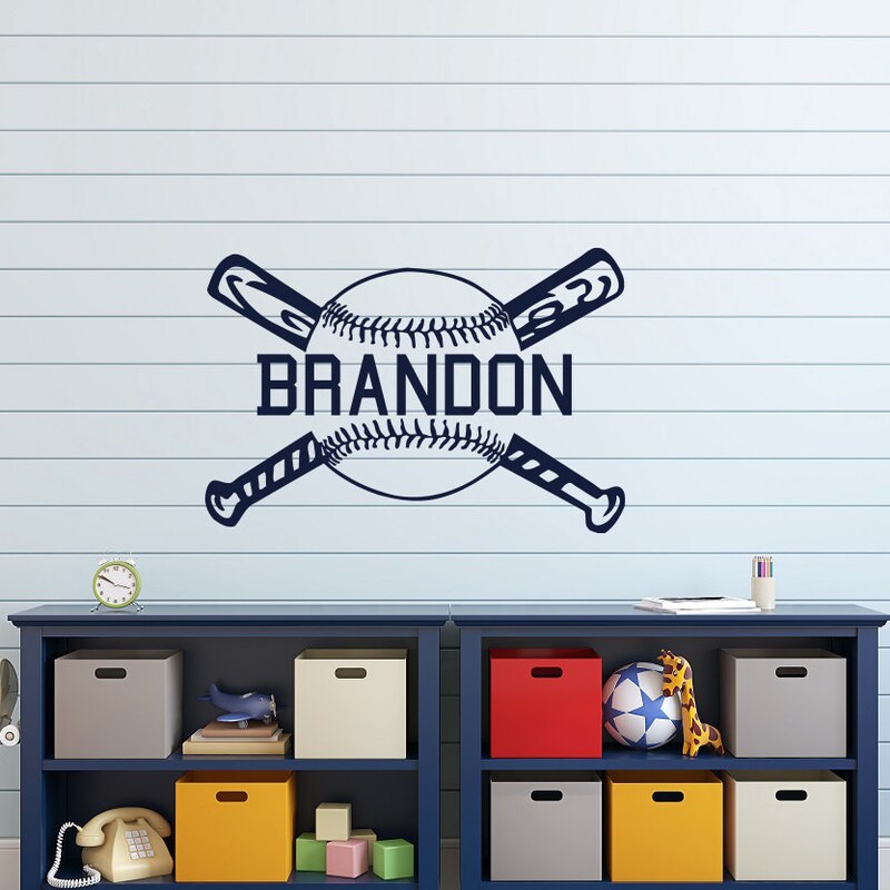 Baseball Name Decals - Etsy