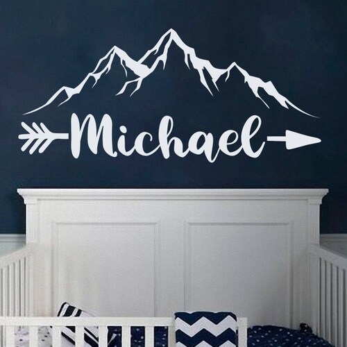 Mountain Name Wall Decal for Nursery Mountain Boys Room - Etsy