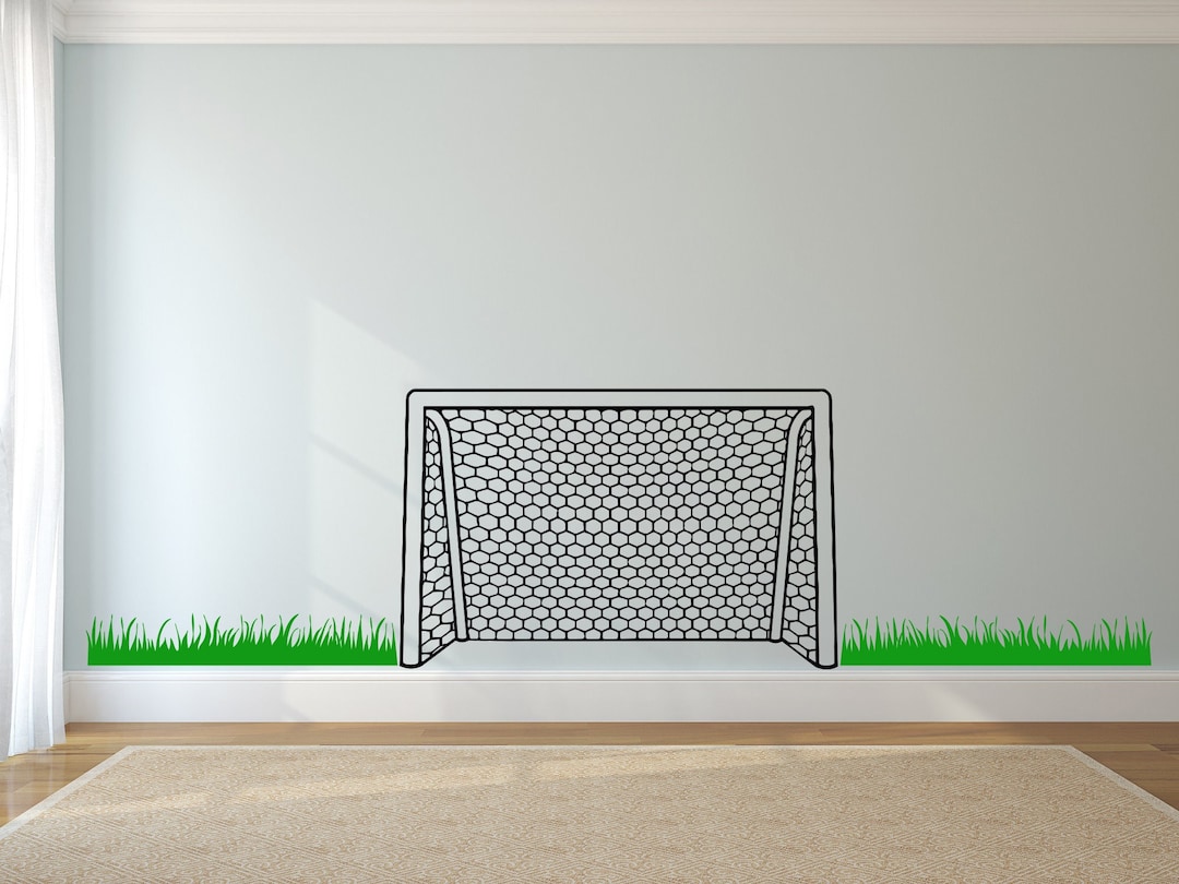 Soccer Goal With Grass Wall Decal - Soccer Net, Football Goal, Soccer ...