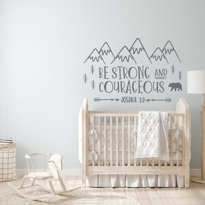 Be Strong and Courageous Wall Decal Nursery Joshua 1:9 Wall Art ...