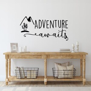 Adventure Awaits Wall Decal Stickers - Adventure Quotes Travel Theme ...