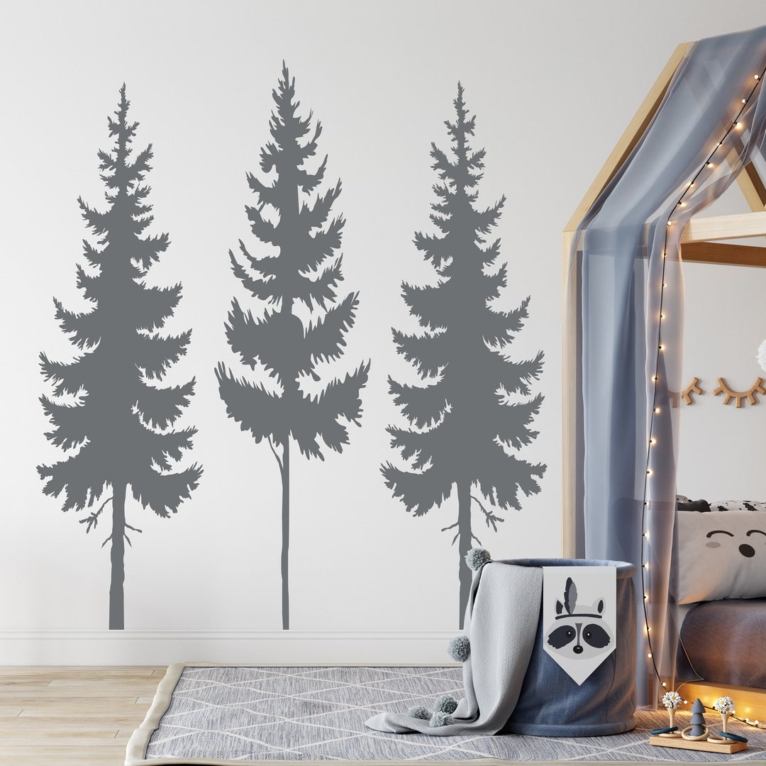 Pine Trees Vinyl Wall Decal Set: Woodland Nursery Decor WW409 - Etsy