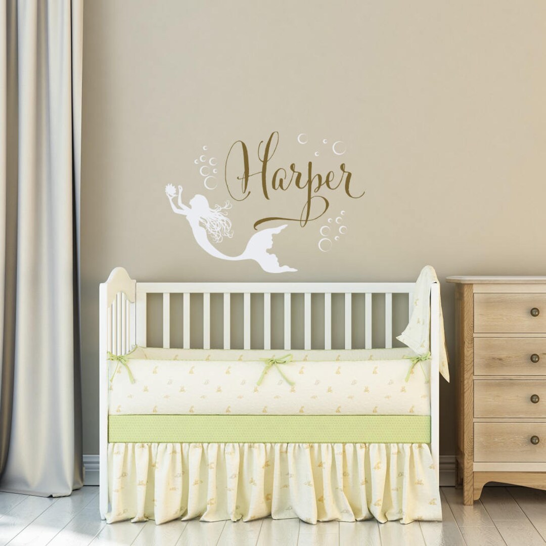 Personalized Mermaid Name Wall Decal - Nursery Wall Art WW116 - Etsy