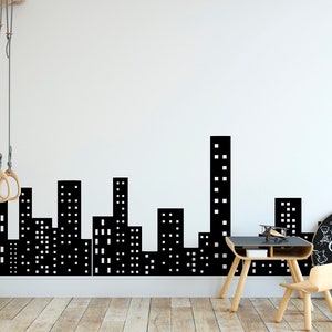 Large Cityscape Wall Decal City Skyline Wall Decal for - Etsy