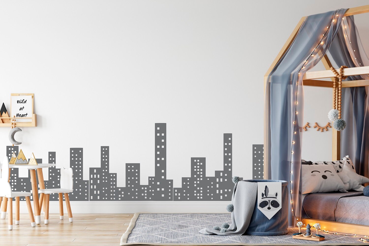 Large Cityscape Wall Decal City Skyline Wall Decal for - Etsy
