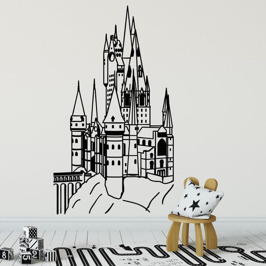 Wizard Castle Wall Decal, Magic Castle Wall Decal, Wizard School ...