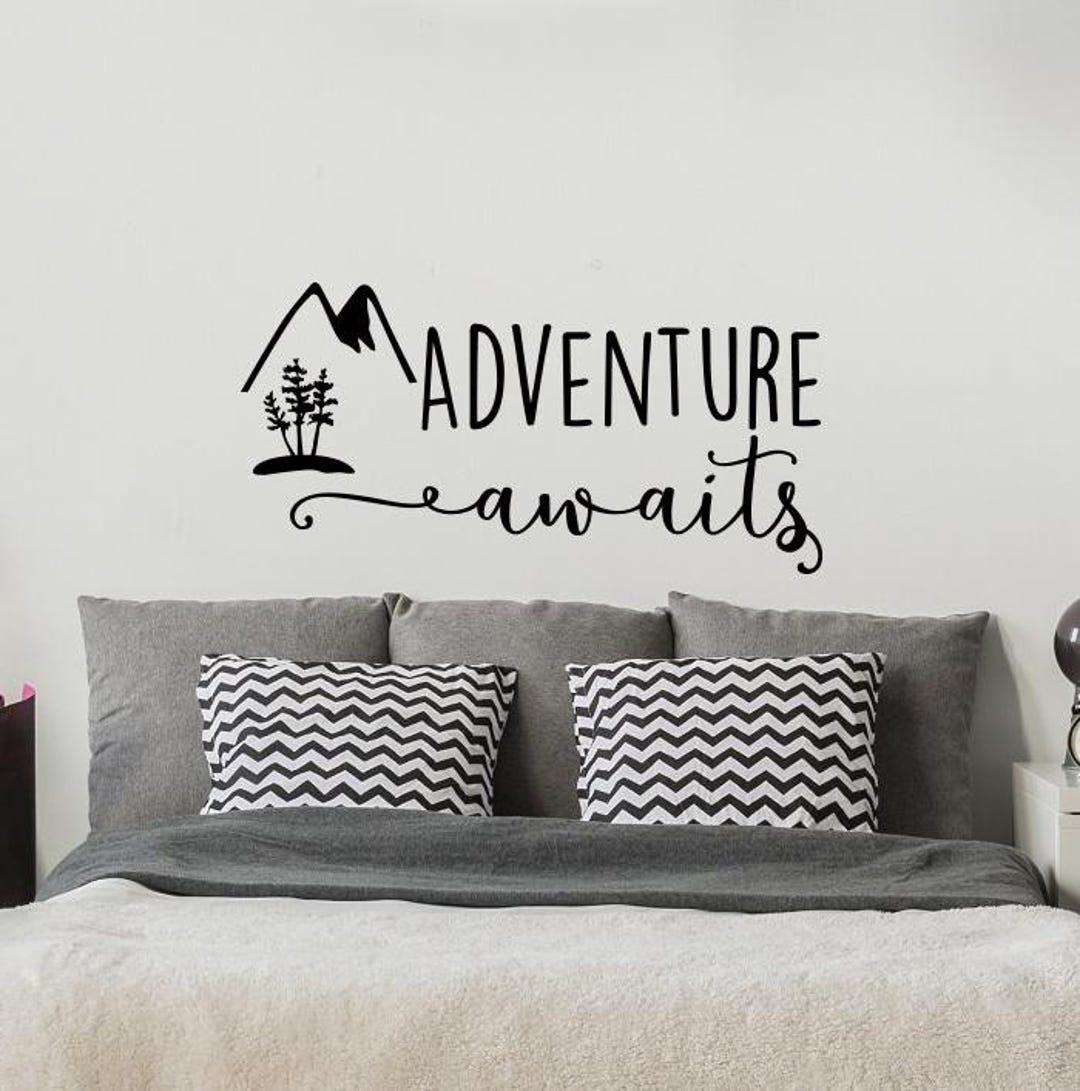 Adventure Awaits Wall Decal Stickers - Adventure Quotes Travel Theme ...
