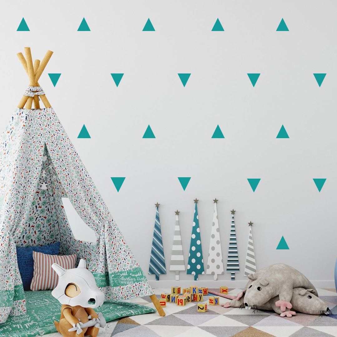 Triangle Wall Decals- Triangle Nursery Decor - Set of 50 Triangle Wall ...