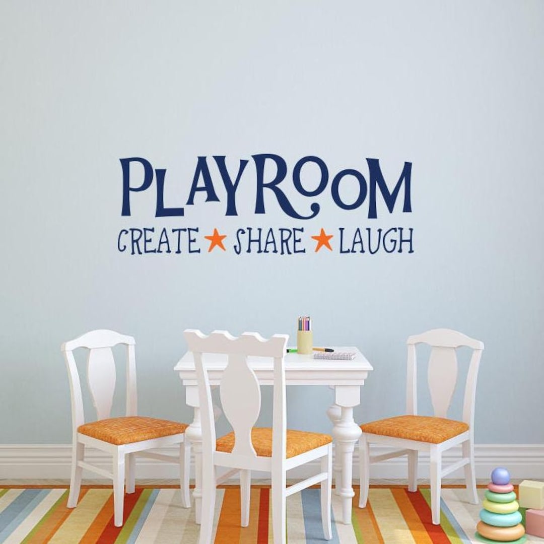 Create Share Laugh Wall Decal Quote for Playroom, Playroom Wall Decals ...