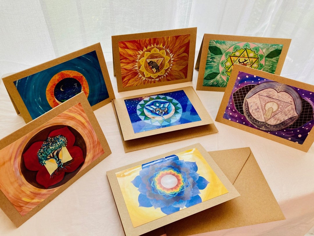 7 Chakras Greeting Card Set - Etsy