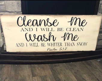 Cleanse Me and I Will Be Clean Wash Me and I Will Be Whiter | Etsy