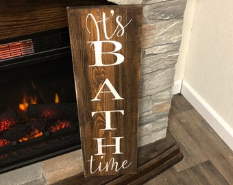 Vertical Bath Sign - Etsy
