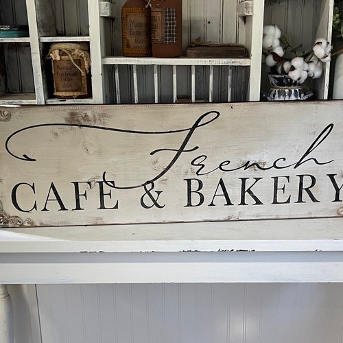 Farmhouse Sign / French Cafe and Bakery Sign / Rustic - Etsy