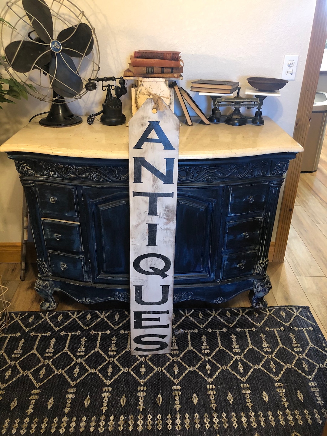 Antiques Sign / Farmhouse Sign / Rustic Distressed Sign / 3,4 or 5 Ft ...