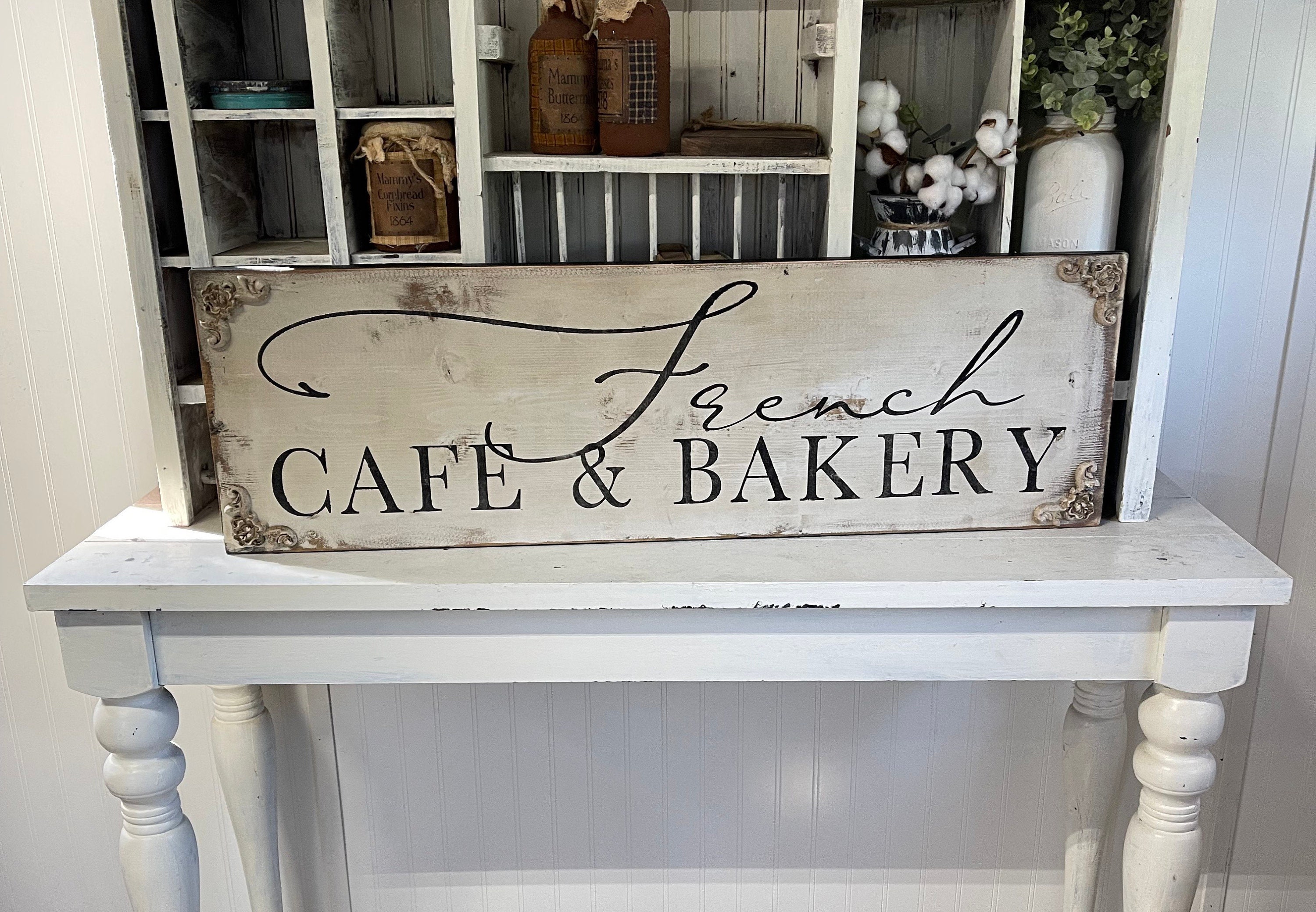 Farmhouse Sign / French Cafe and Bakery Sign / Rustic Farmhouse Sign ...