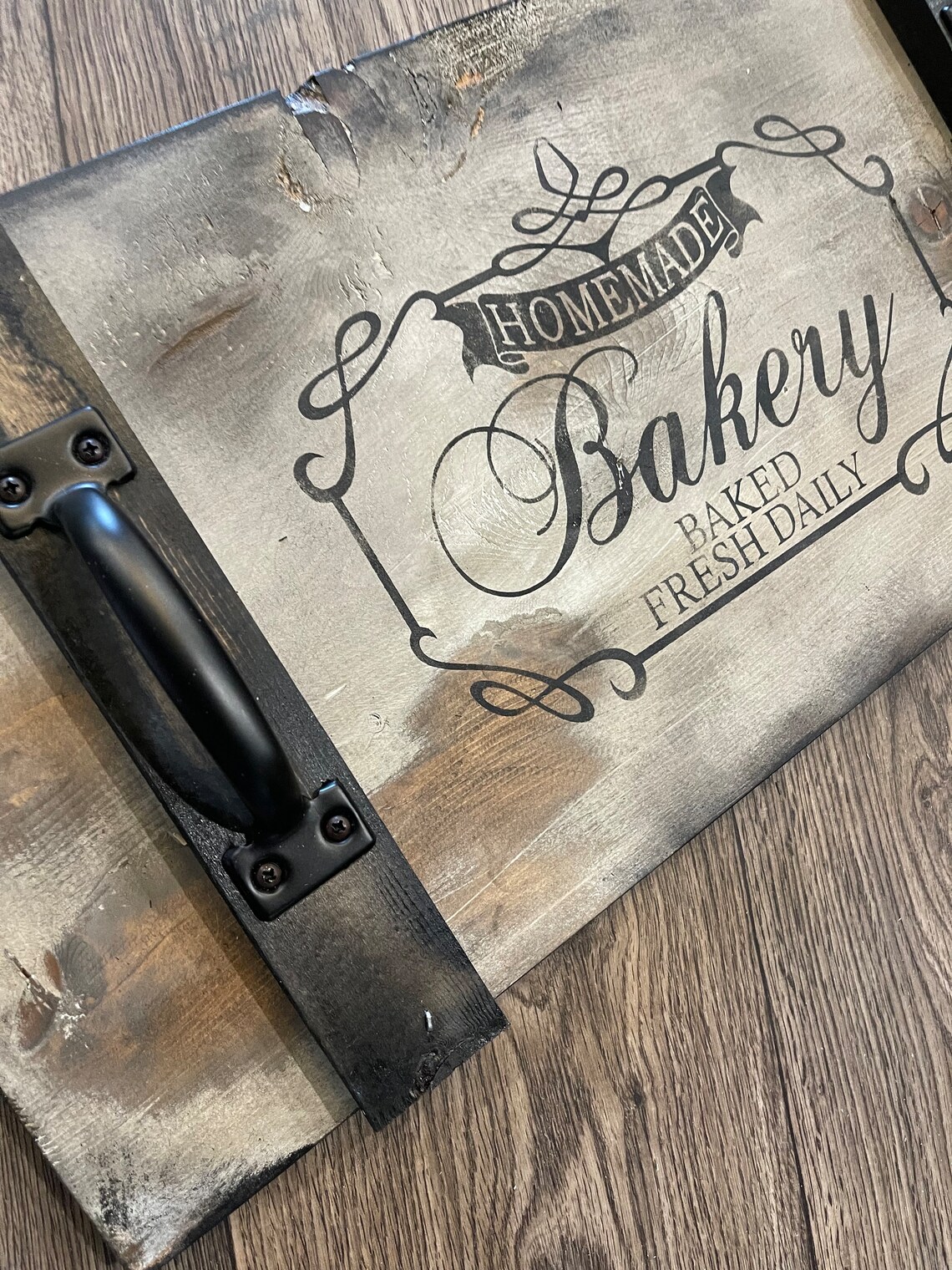 Hand Painted French Country Bakery Tray: Vintage Kitchen Decor (24” X ...
