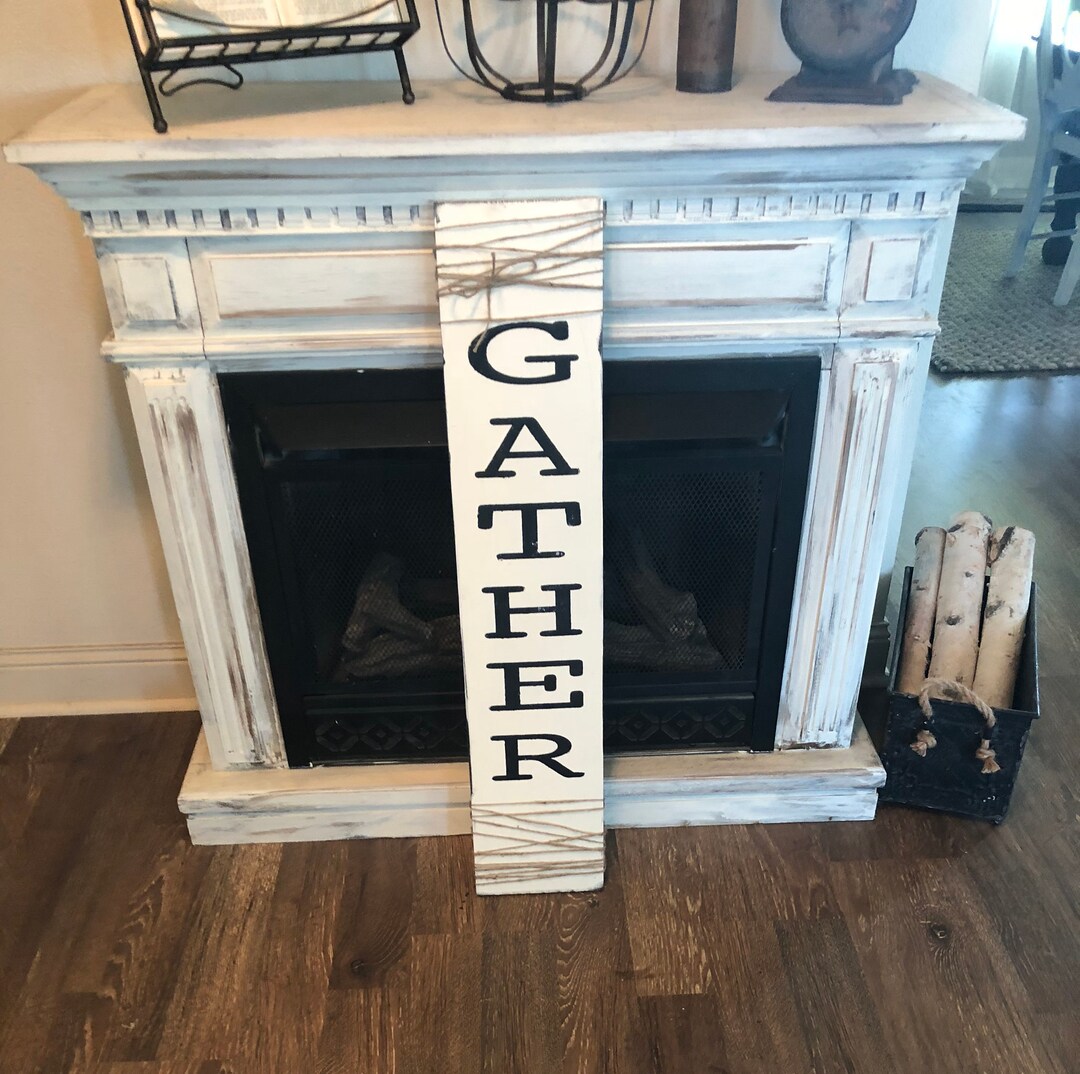 Large Vertical Gather Sign / Gather Sign / Thankful Sign / Farmhouse ...