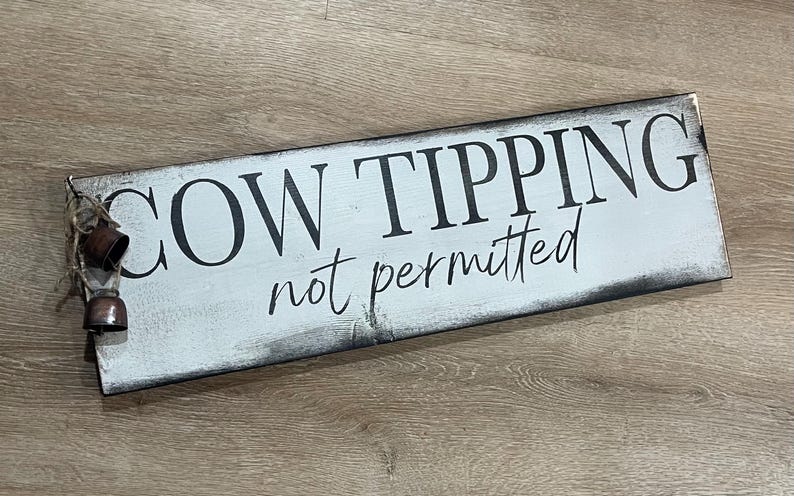 Handcrafted Cow Tipping Sign – Rustic Farmhouse Wall Art - Wood Cow ...