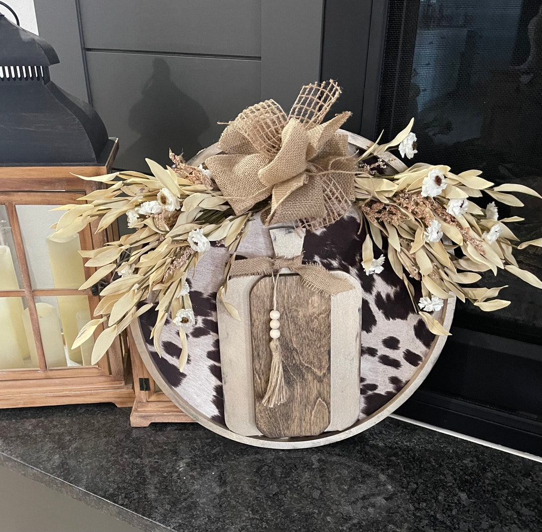 18 Cow Fall Sign / Faux Cowhide Sign / Cow Decor / Rustic - Etsy