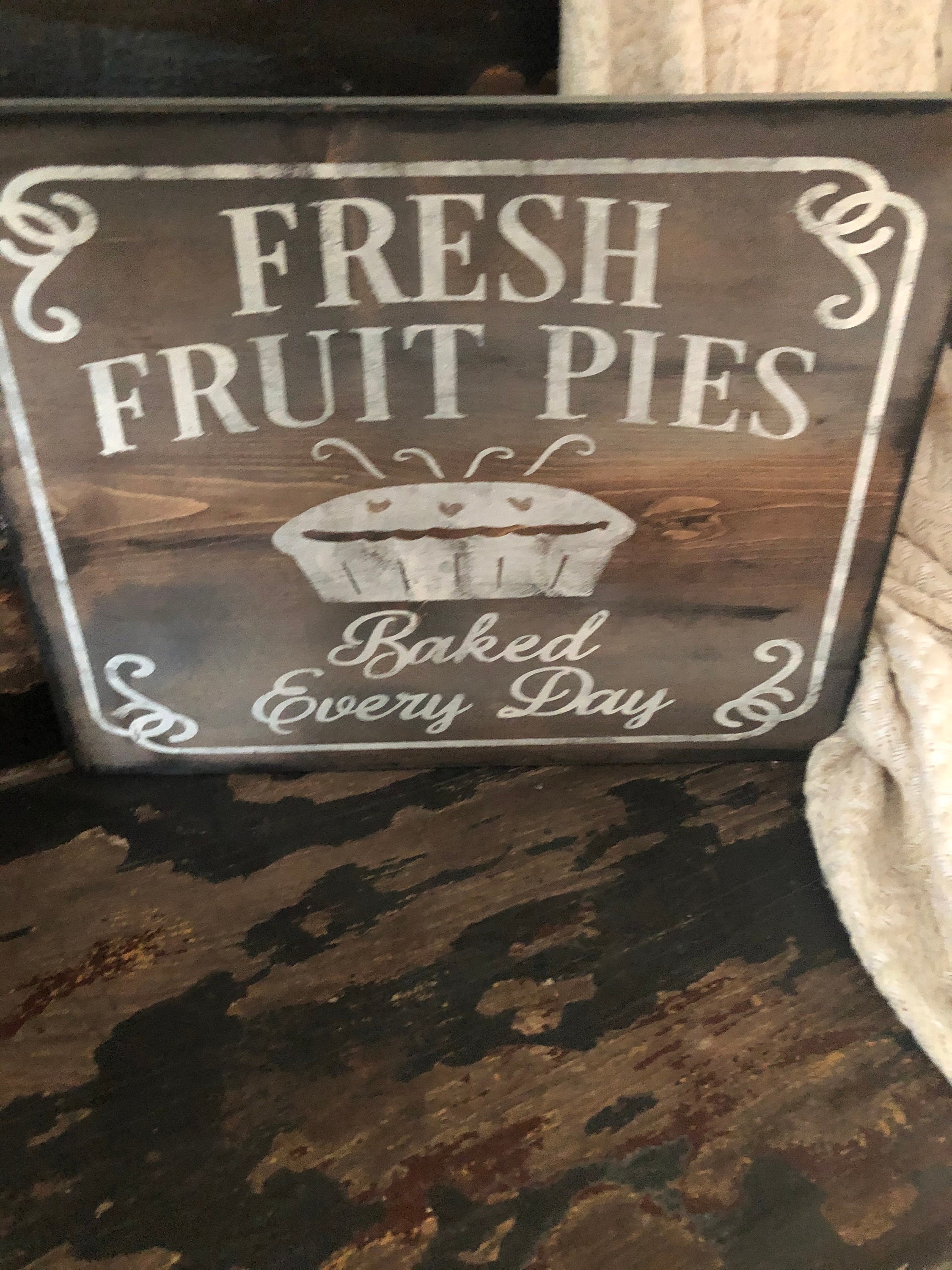 Fresh pies sign/ fresh bakery sign / baking sign / fresh fruit | Etsy